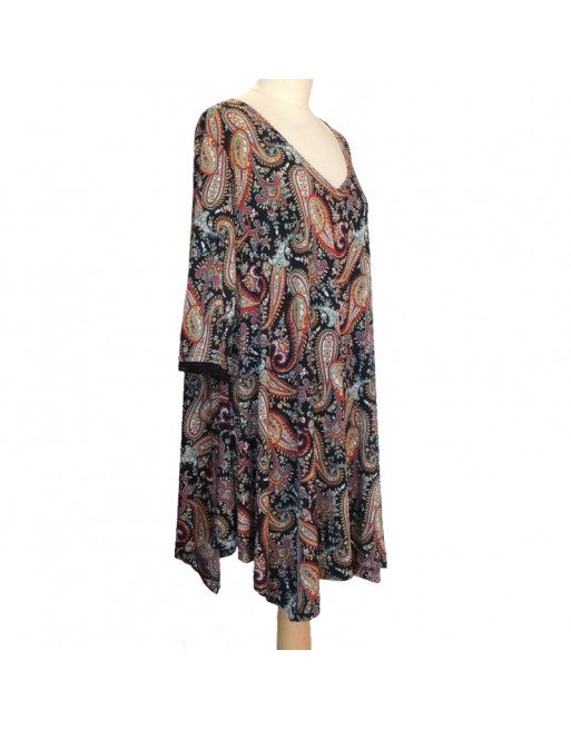 Tunique Noire Imprimée Femme Grande Taille, 48 à 54